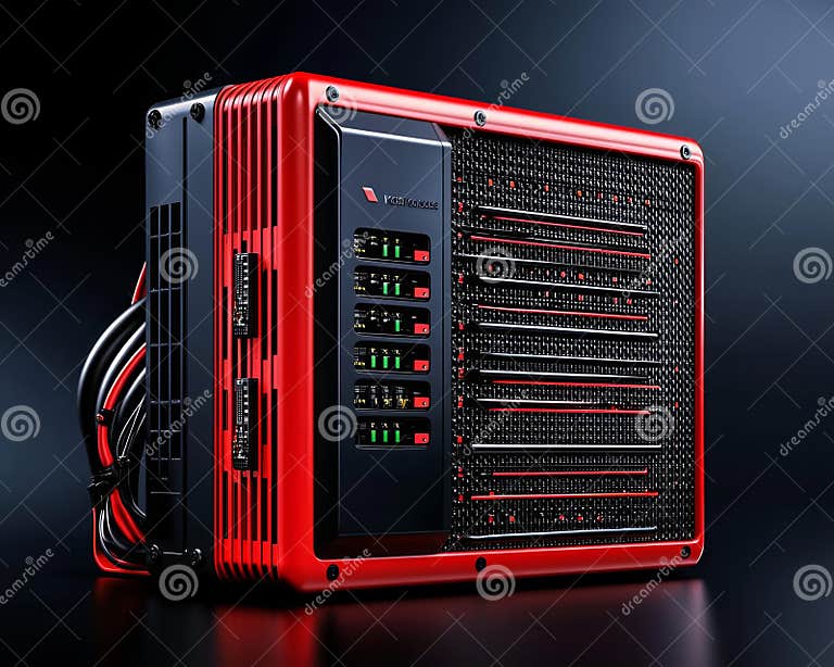 Fire Alarm Manual System. High Tech Fire Detection Panel with Red ...