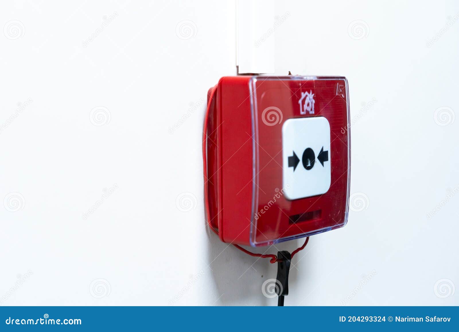Fire Alarm, Mounted on the Wall in the Form of a Button Stock Photo ...