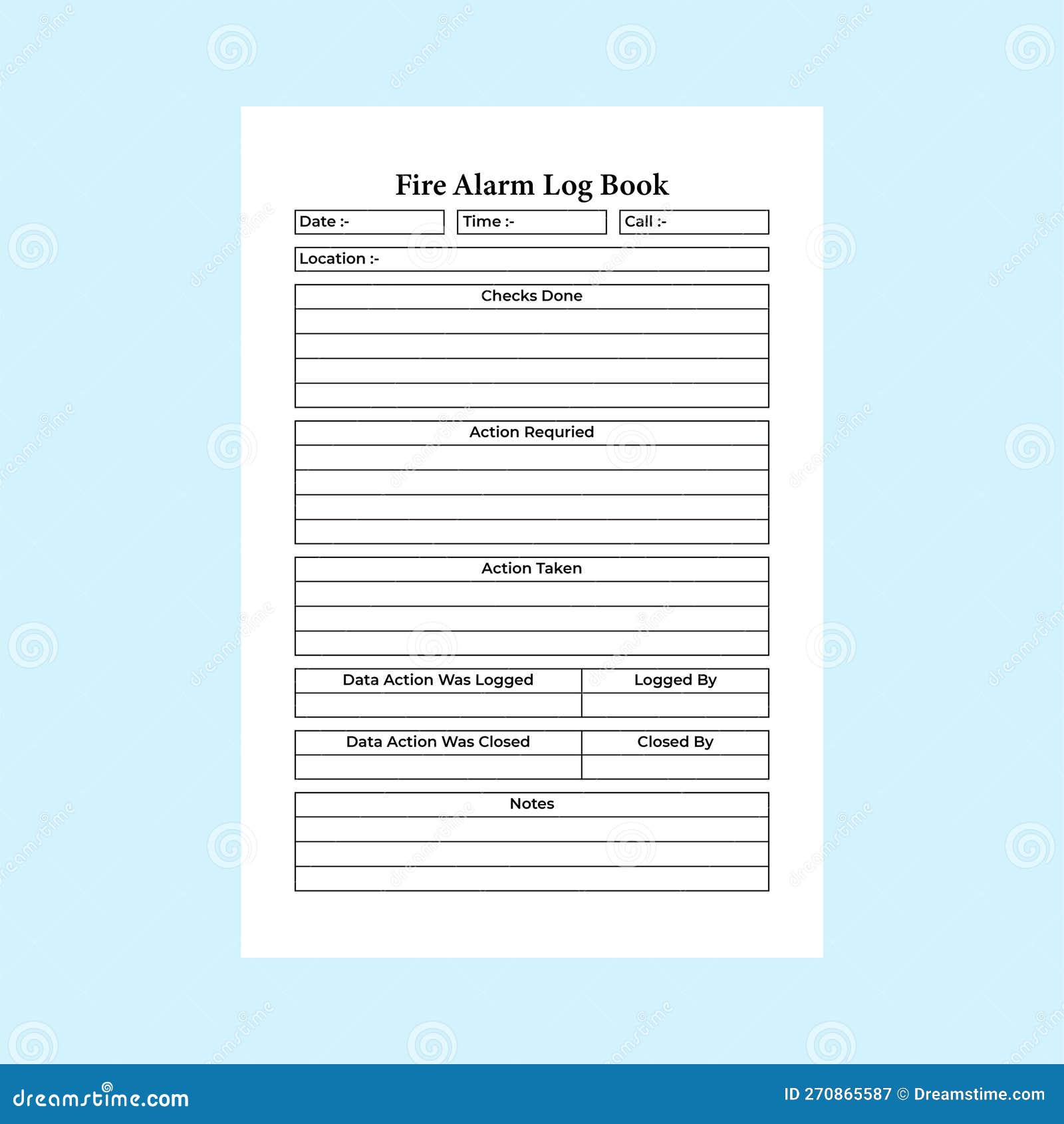 Fire Alarm Notebook KDP Interior. Fire Department Information Checker ...