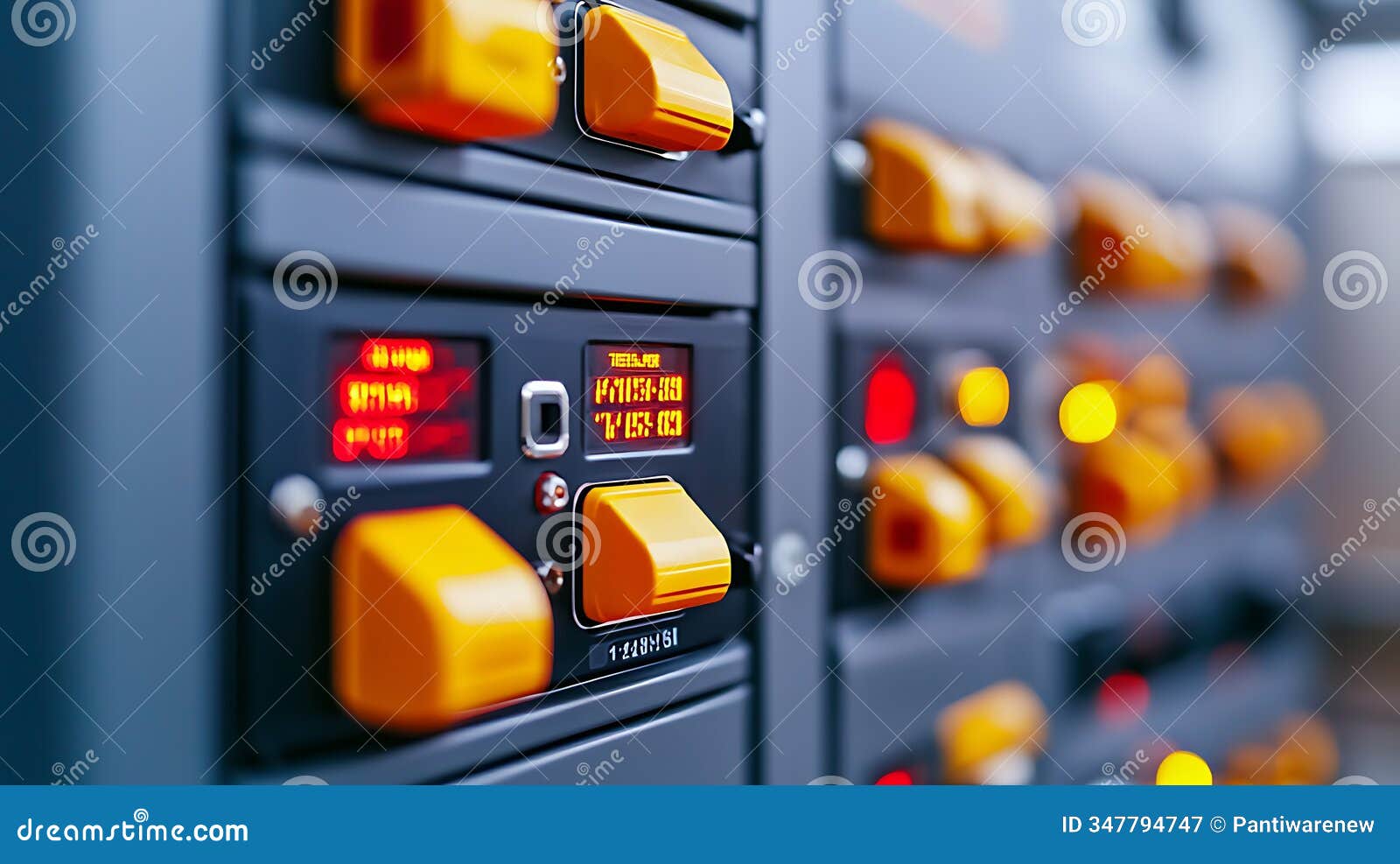 Fire Alarm Panel with Flashing Indicators and Controls Stock ...