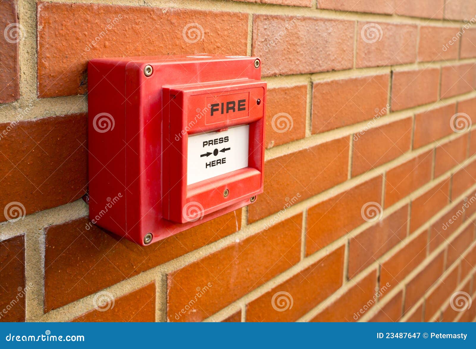 Fire alarm point stock image. Image of siren, brick, black - 23487647