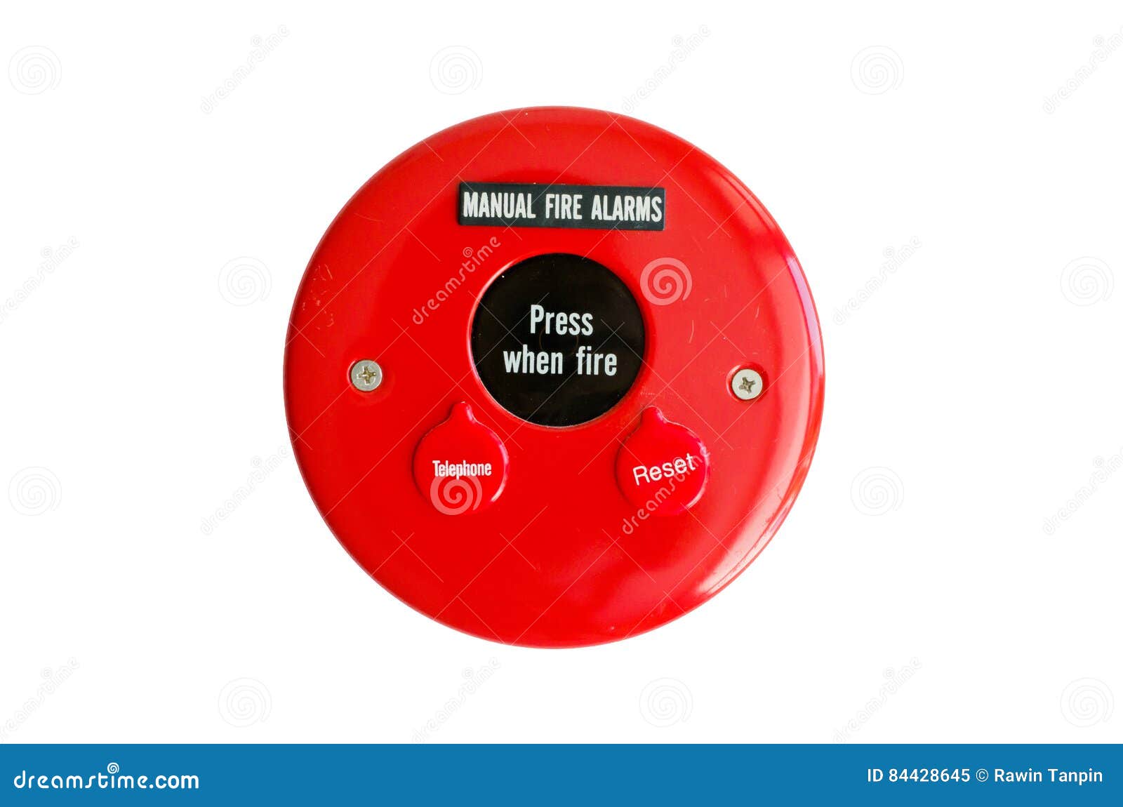 Fire Alarm Press Box Isolated on White Stock Image - Image of indoors ...