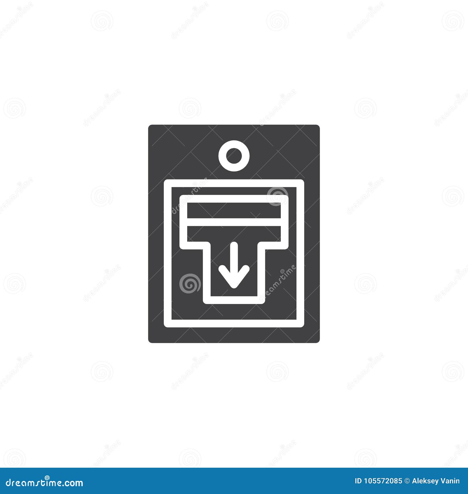 Fire Alarm Pull Down Icon Vector Stock Vector - Illustration of flat ...