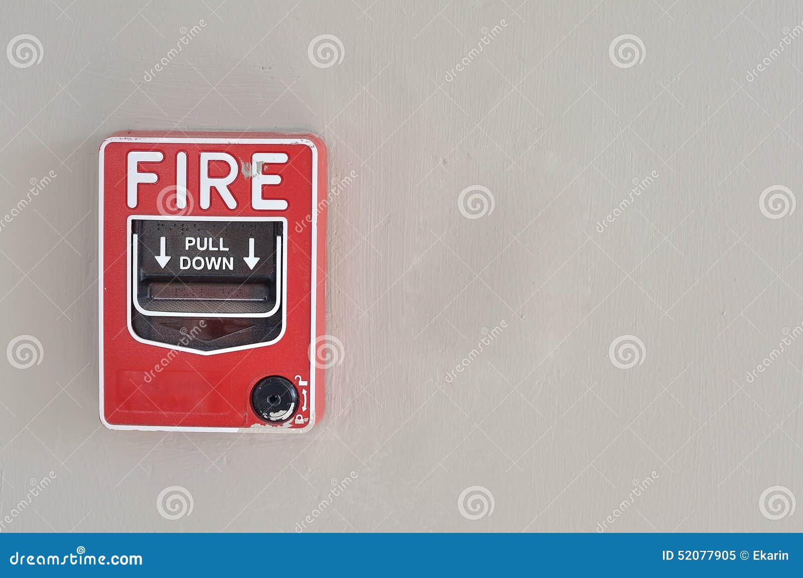 Fire Alarm Red Box Stick on Wall Stock Image - Image of lock, safe ...
