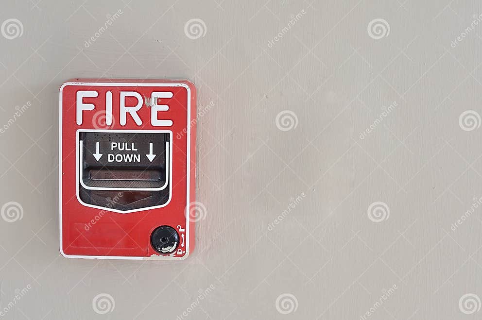 Fire Alarm Red Box Stick on Wall Stock Image - Image of lock, safe ...