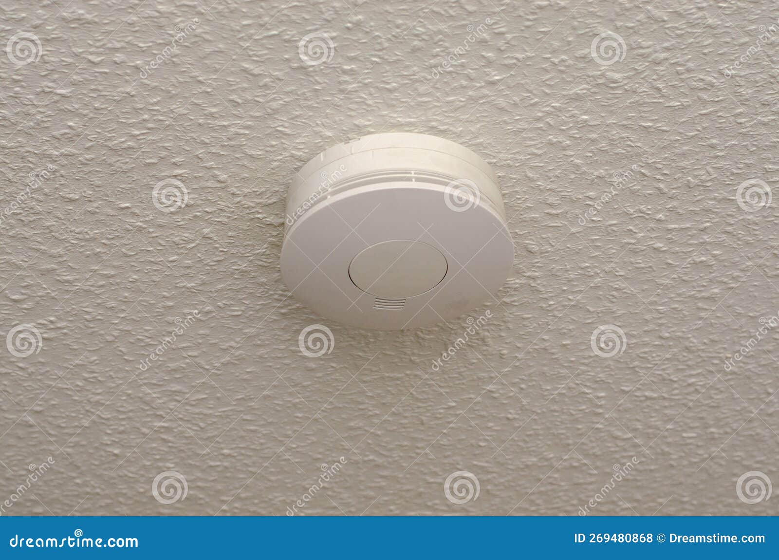 Fire Alarm Sensor on the Ceiling in the Living Room Stock Photo - Image ...