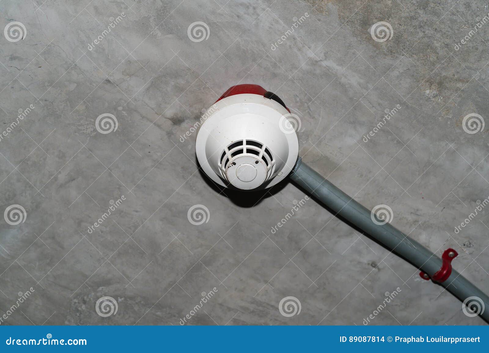 The Fire Alarm Sensor Installed on the Ceiling Stock Photo - Image of ...