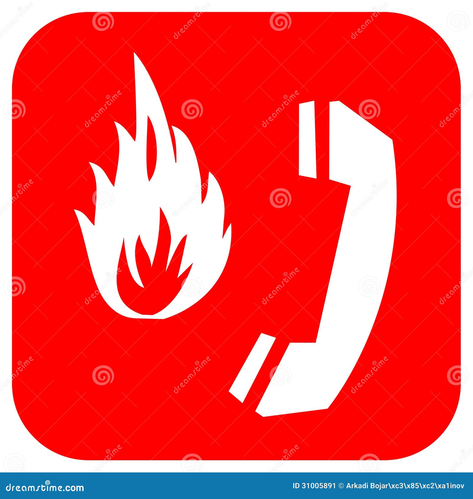 Fire alarm sign stock vector. Illustration of flames - 31005891