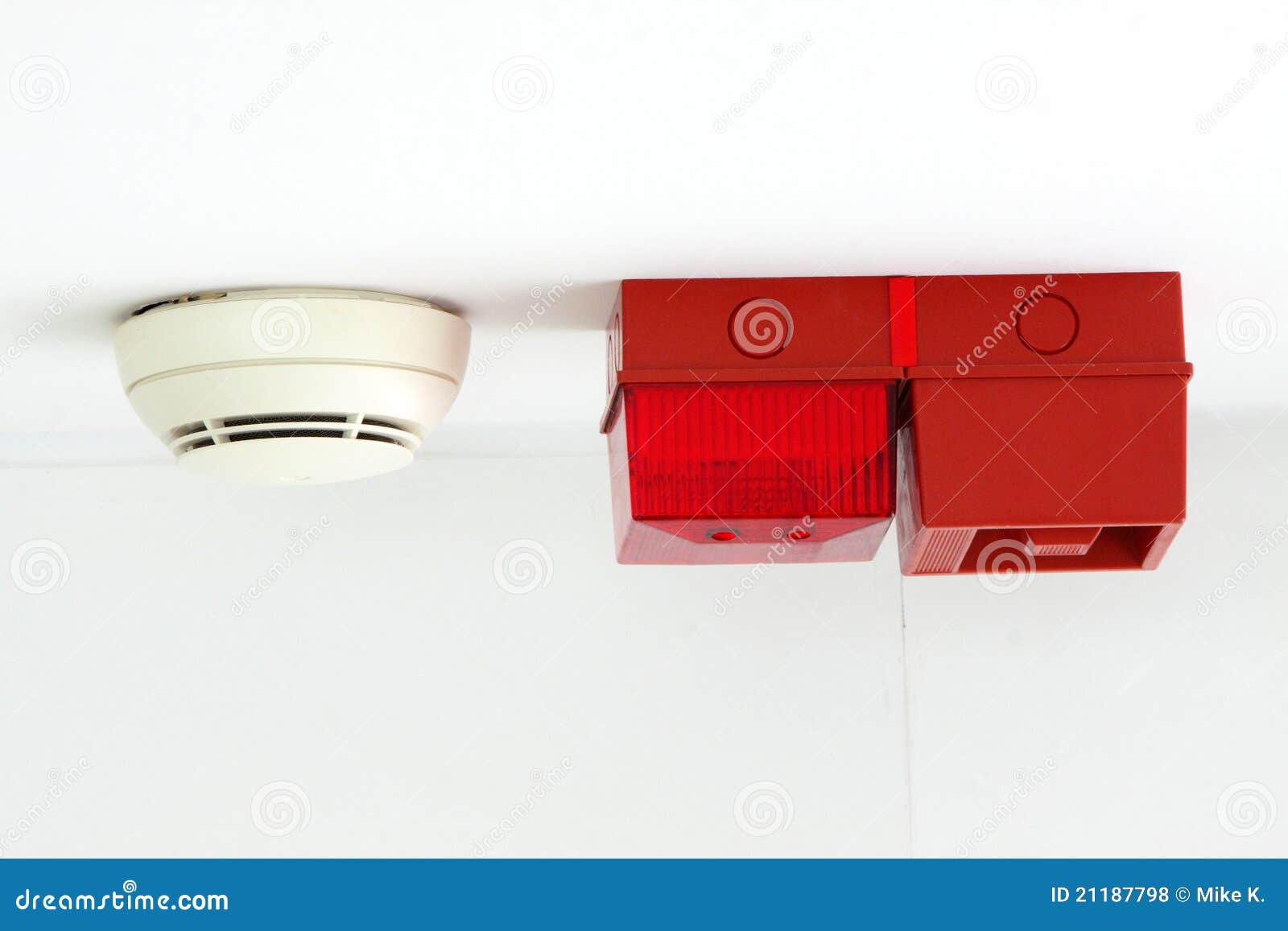 Flame Detector Device Hot Fire And Smoke Sensor At Ceiling Roof Stock ...