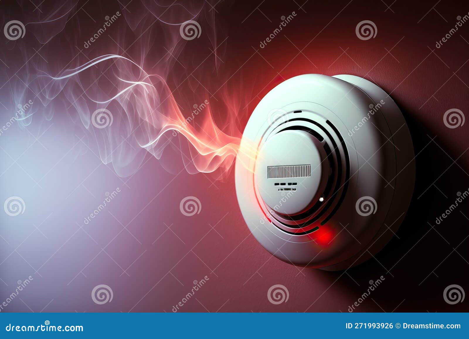 Fire Alarm and Smoke Detector Connected and in Use with Copy Space ...