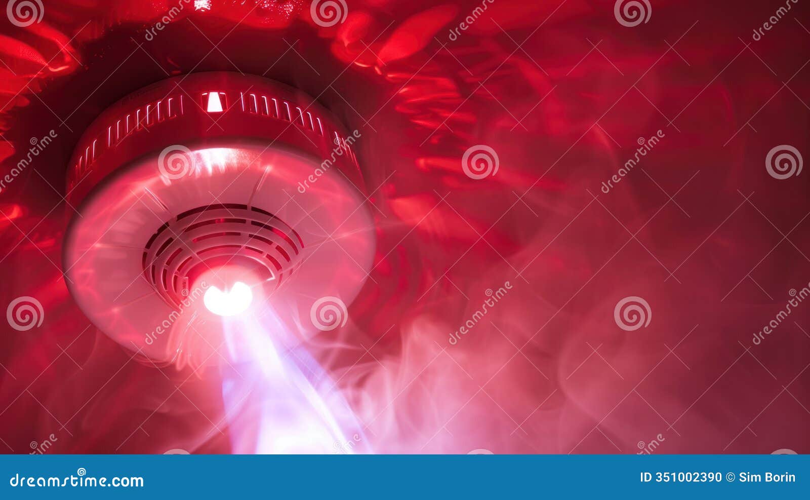A Fire Alarm or Smoke Detector with Flashing Lights, Indicating Stock ...