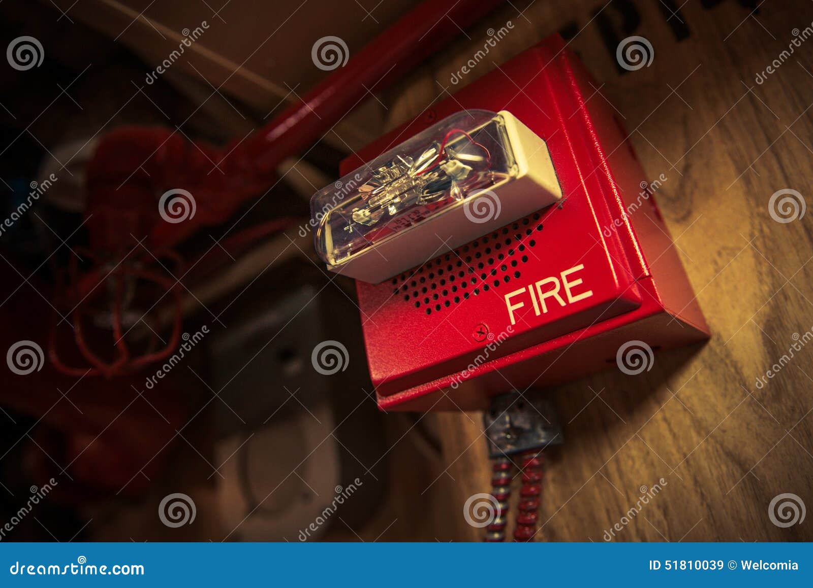 Fire Alarm with Strobe stock image. Image of protection - 51810039