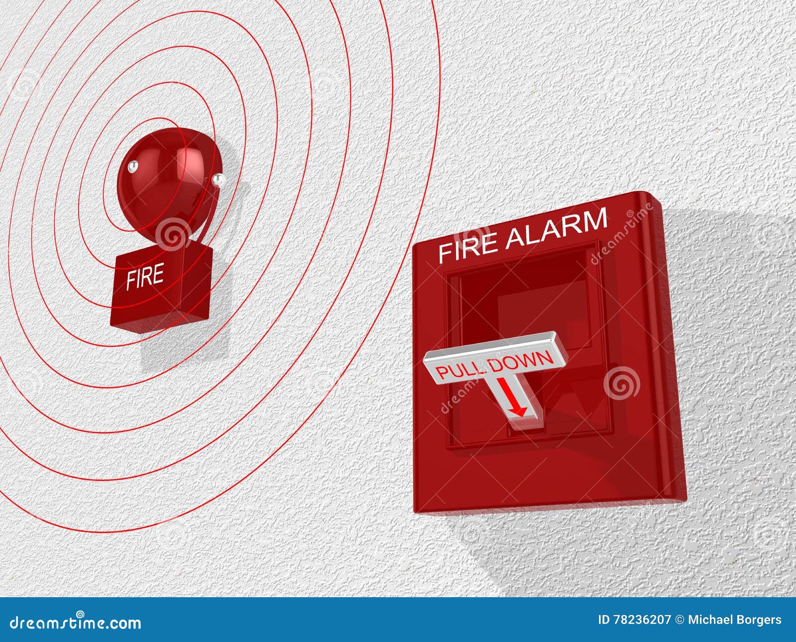 Fire Alarm Switch Activated Sounding an Alarm Stock Illustration ... Fire Alarm Switch Activated Sounding an Alarm Stock Illustration ...