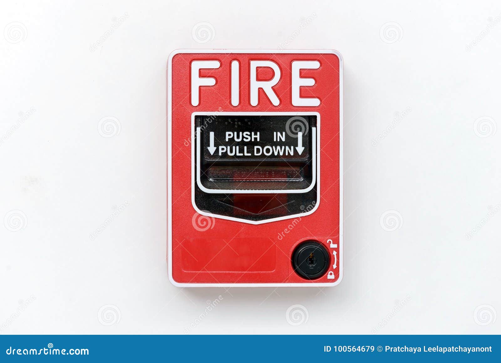 Fire Alarm Switch Box on White Wall Stock Image - Image of background ...