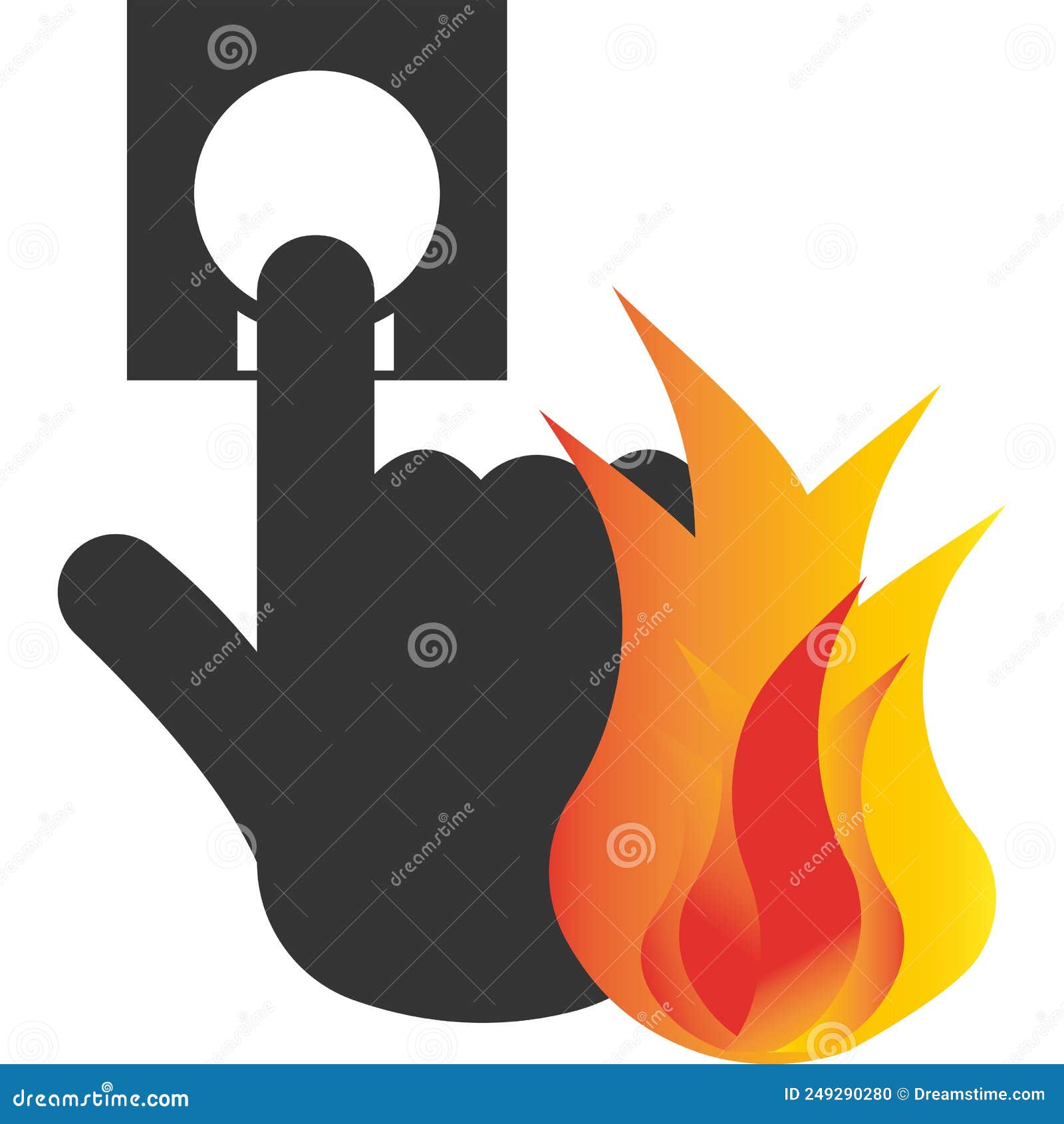 Fire Alarm Switch. Fire Hazard. Vector Black Image. Stock Vector ...