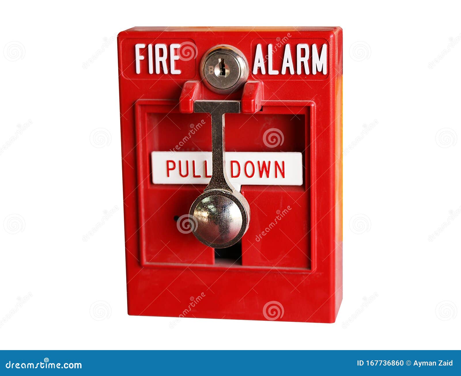 Fire Alarm Switch Isolated on Wall, Fire Alarm System. Stock Photo ...