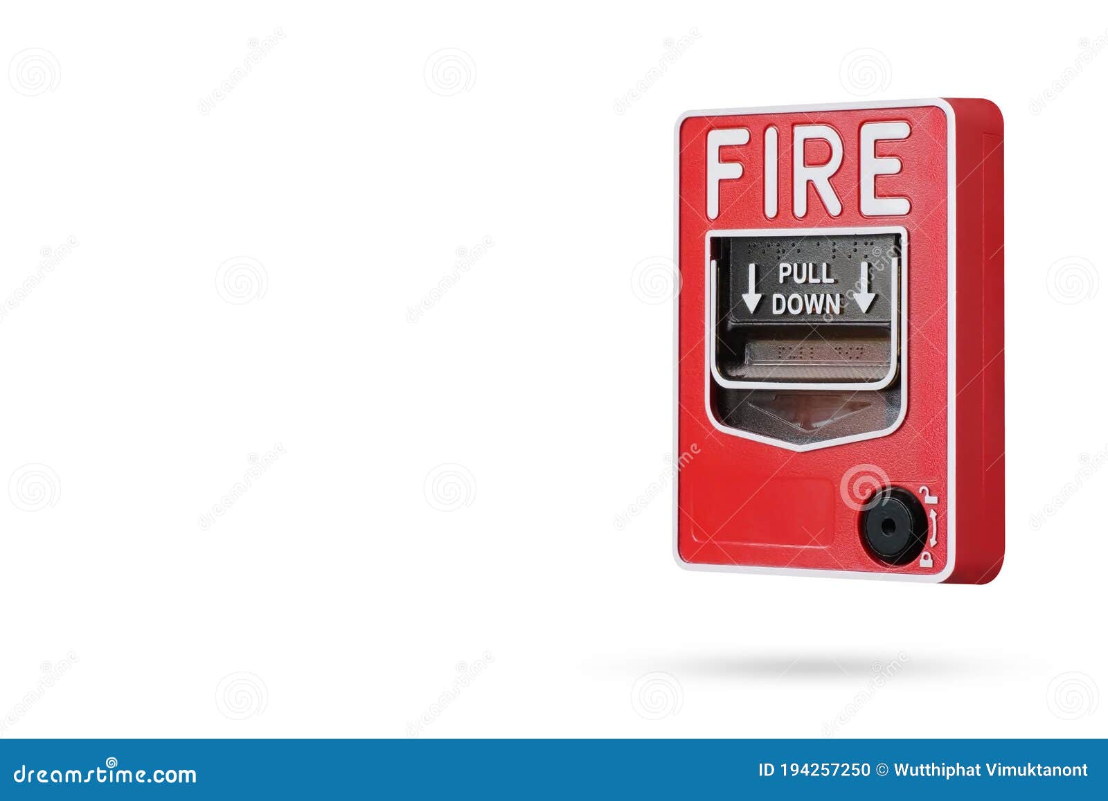 Fire Alarm Switch Red Isolated on White Background Stock Photo - Image ...