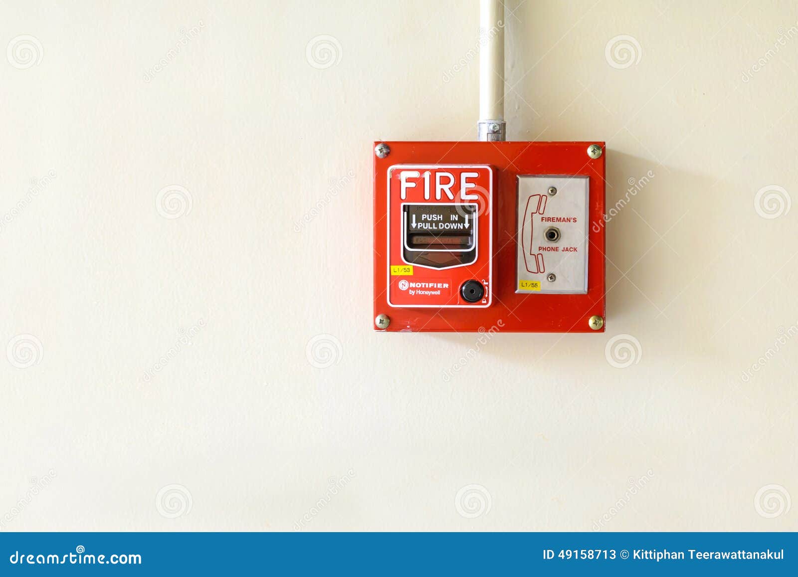 Fire Alarm Switch on the Wall Stock Image - Image of push, panel: 49158713
