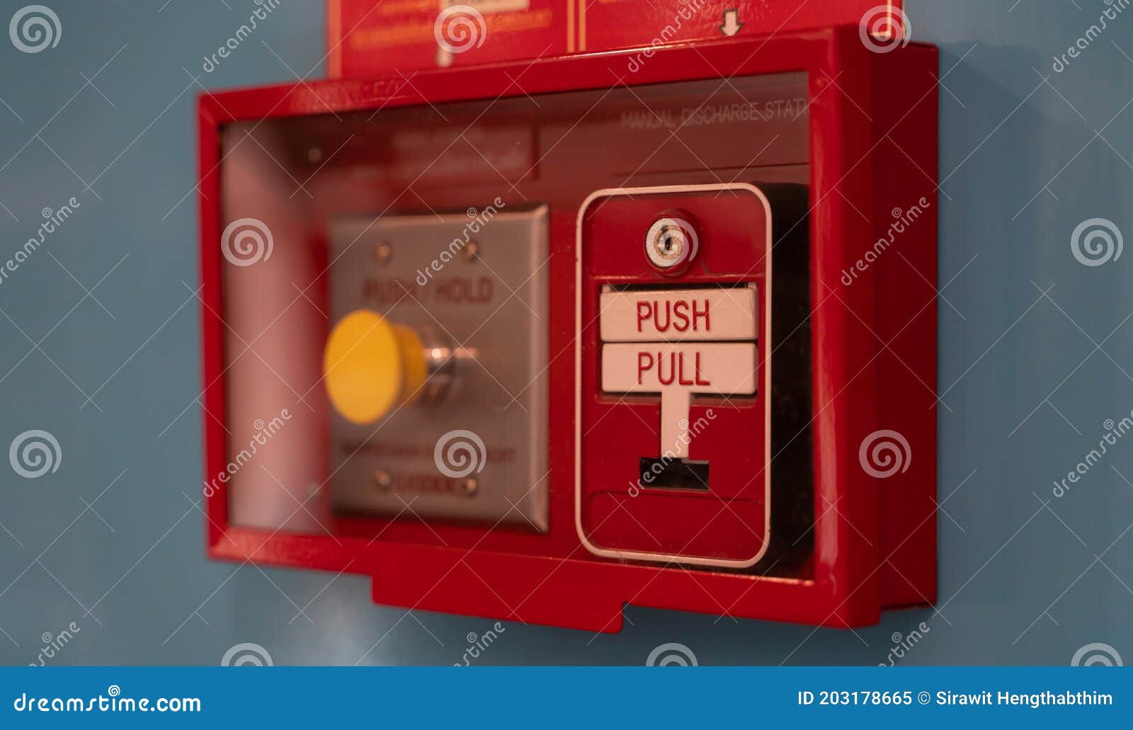 Fire Alarm Switch on Wall. Emergency Alarm Button Installed in a ...