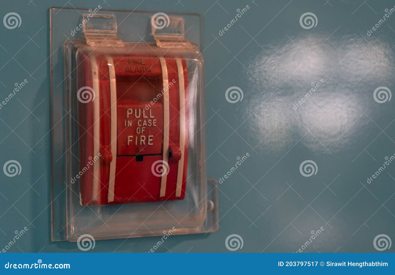 Fire Alarm Switch on Wall. Emergency Alarm Button Installed in a ...