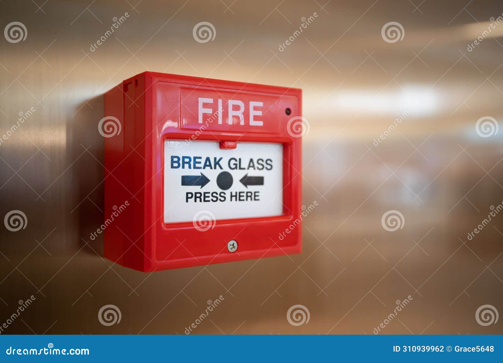 Fire Alarm Switch on the Wall in Shopping Mall Stock Photo - Image of ...