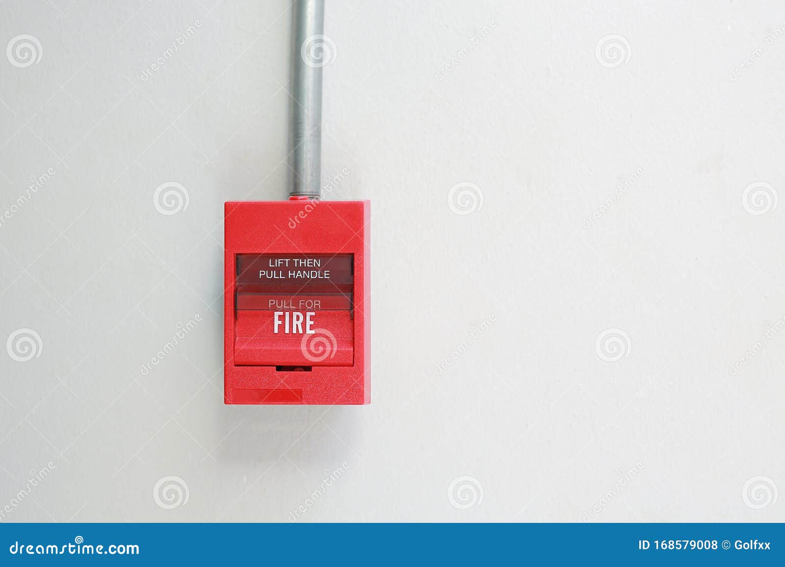 Fire Alarm Switch on White Cement Wall Stock Photo - Image of secure ...