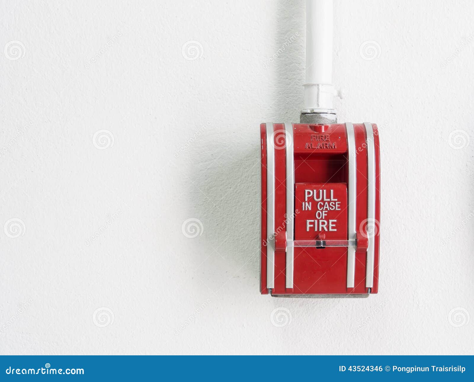 Fire Alarm Switch on the White Wall Stock Photo - Image of safety ...
