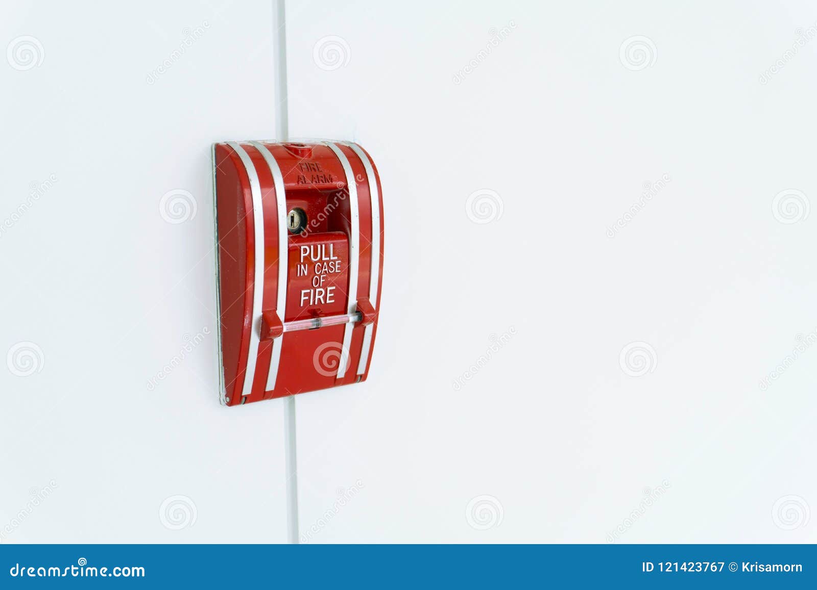 Fire Alarm Switch on the White Wall Stock Image - Image of activate ...
