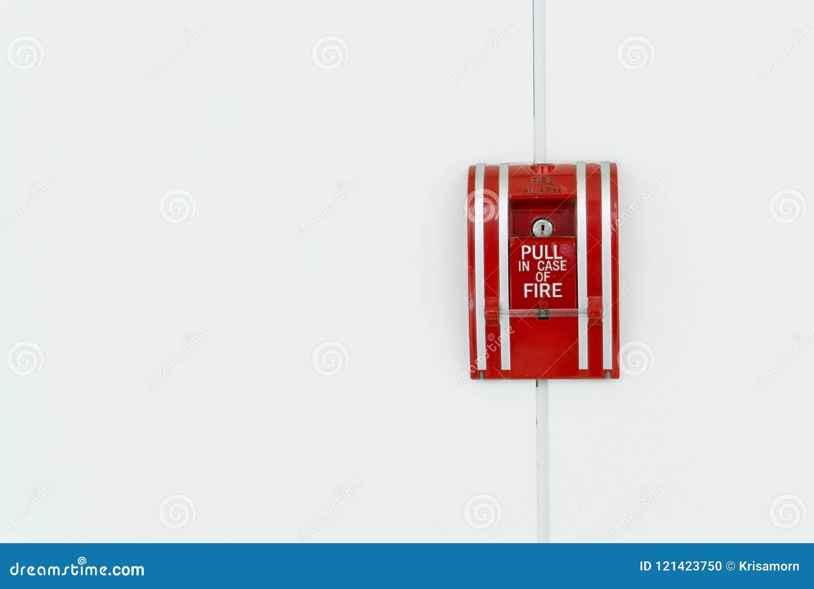 Fire Alarm Switch on the White Wall Stock Photo - Image of emergency ...