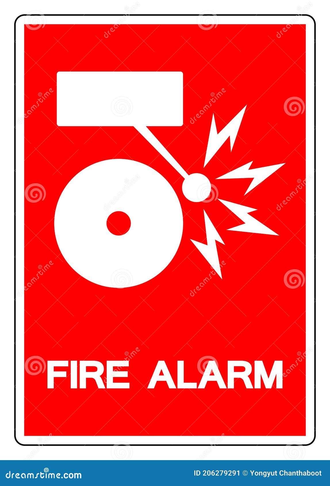 Fire Alarm Symbol Sign, Vector Illustration, Isolate on White ...