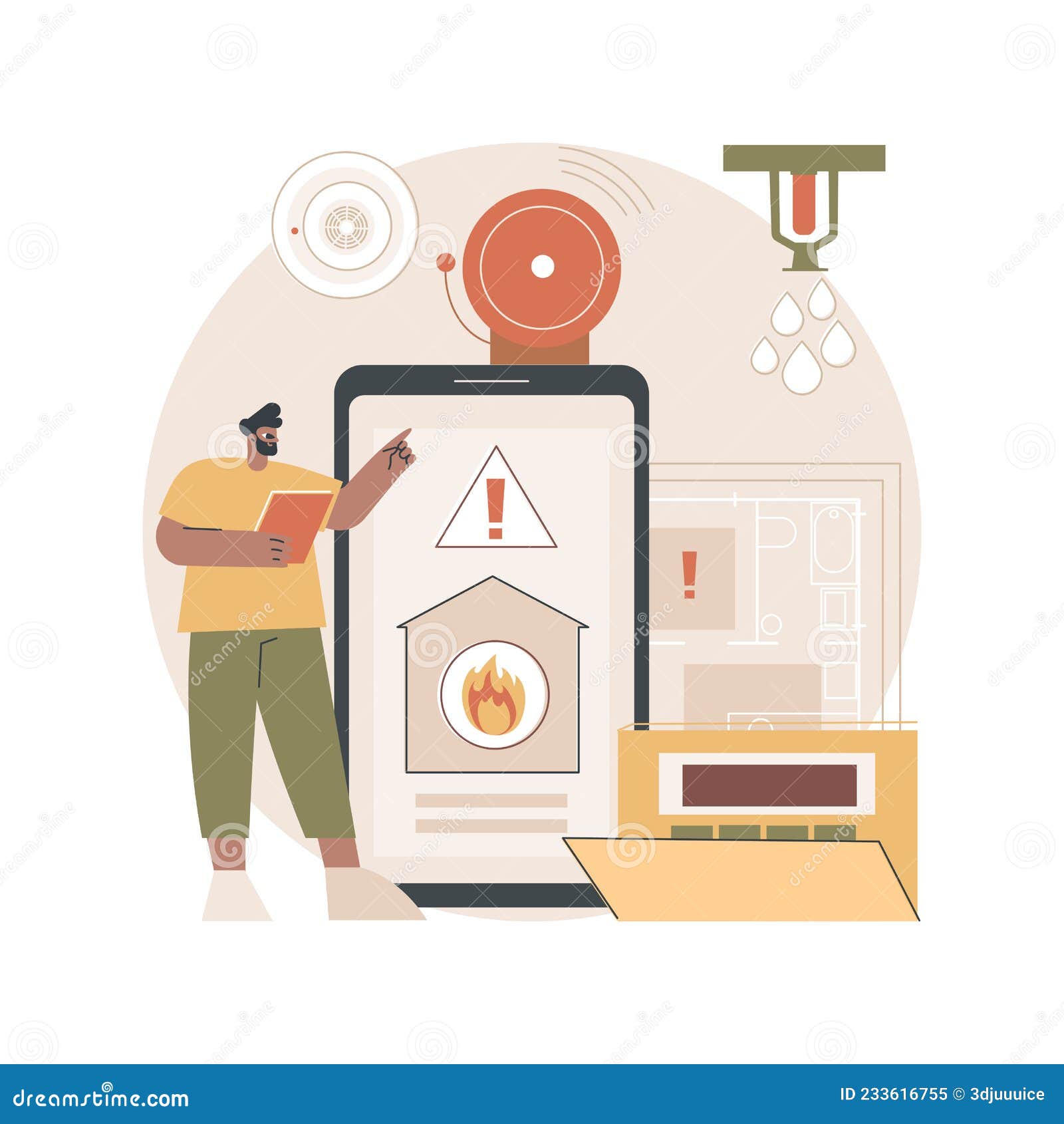 Fire Alarm System Abstract Concept Vector Illustration. Stock Vector ...