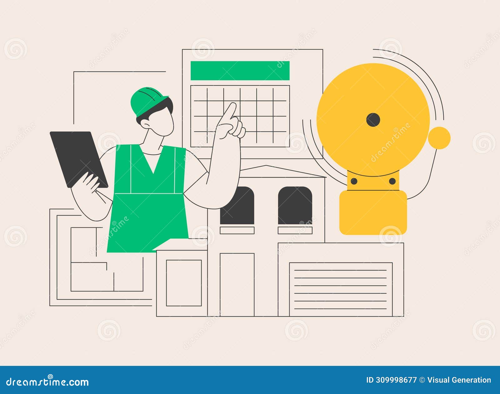 Fire Alarm System Abstract Concept Vector Illustration. Stock Vector ...