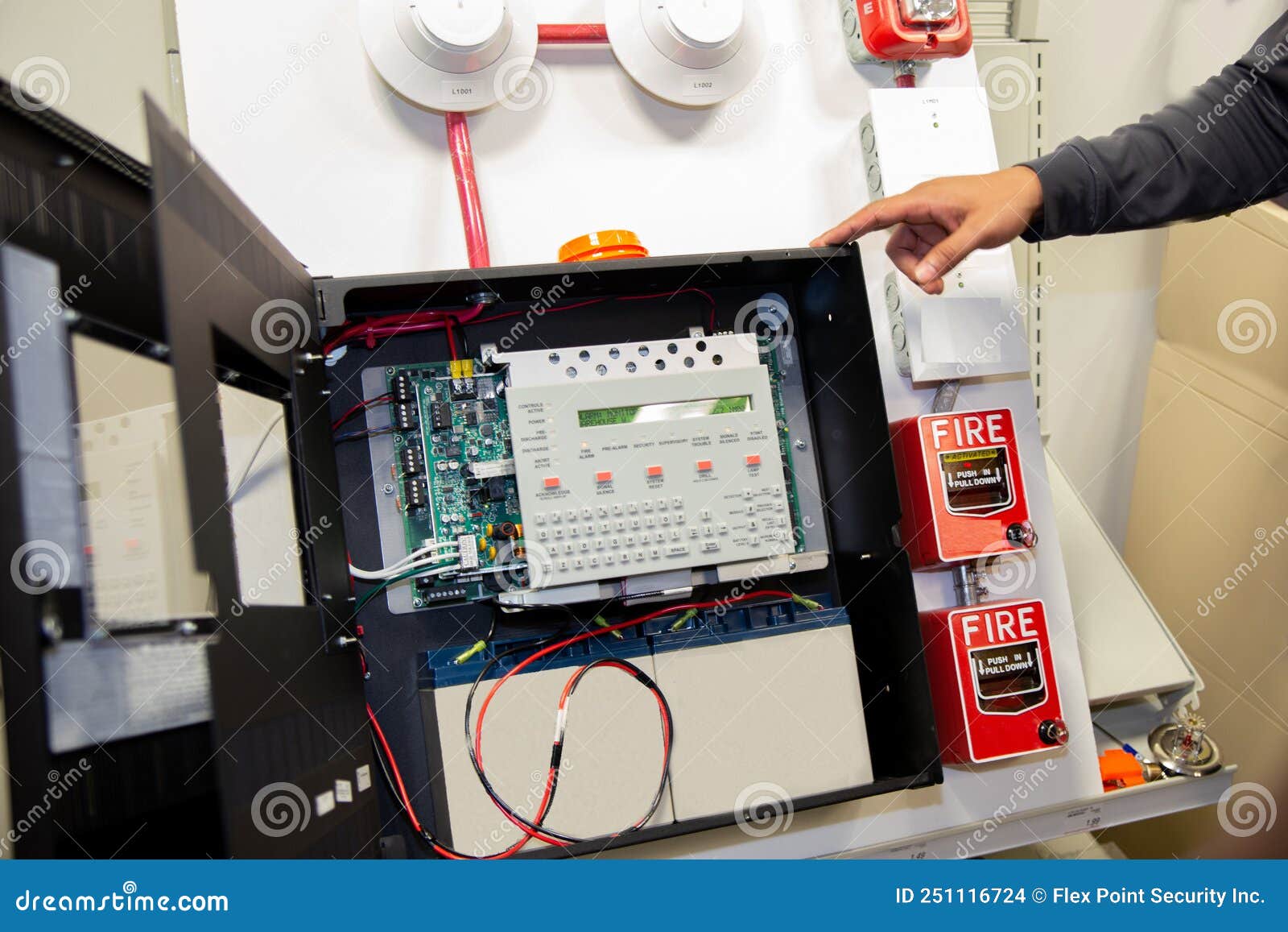 Fire Alarm System Attached To a White Wall Used for Training Stock ...