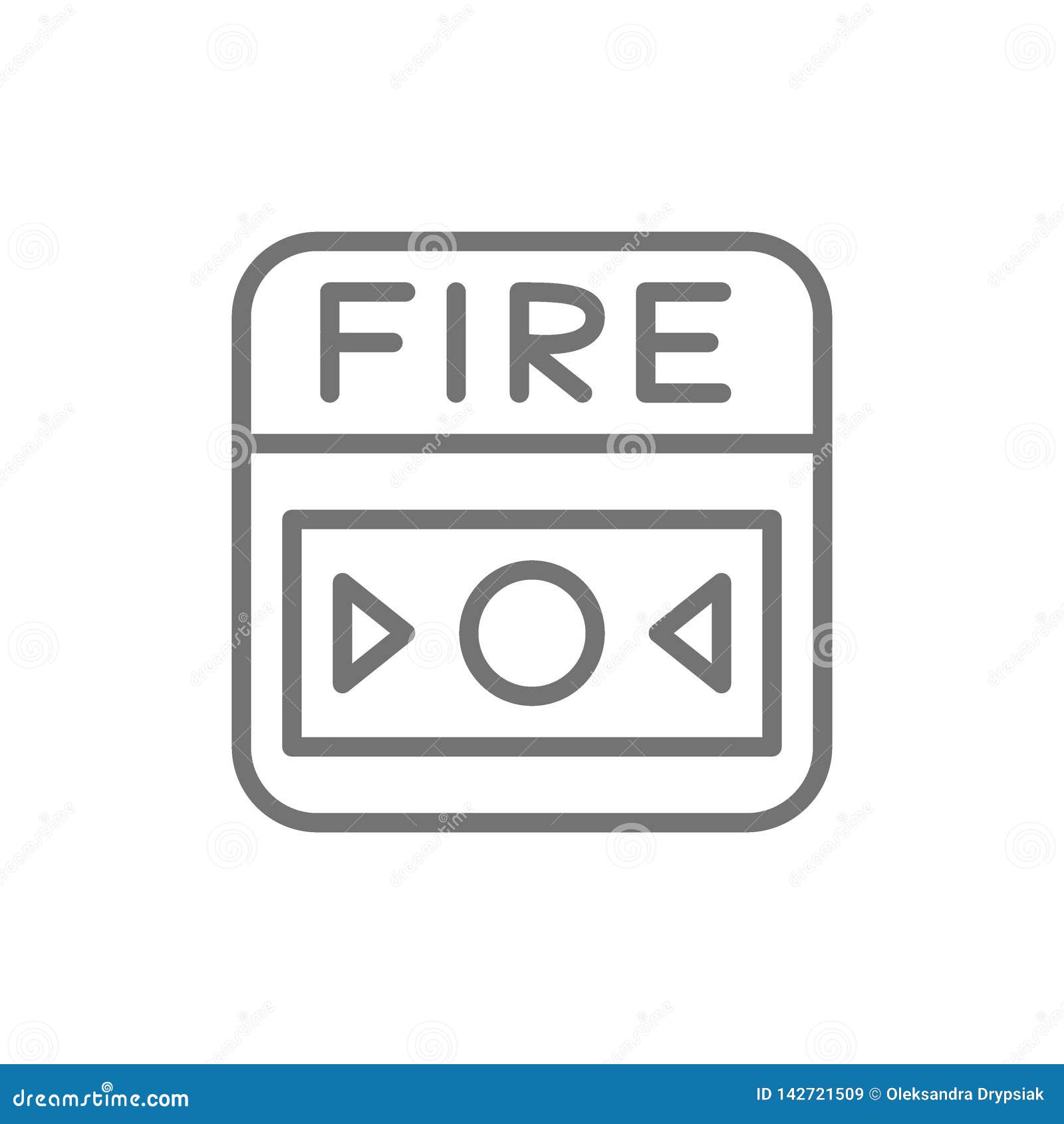 Fire Alarm System, Button Line Icon. Isolated on White Background Stock ...