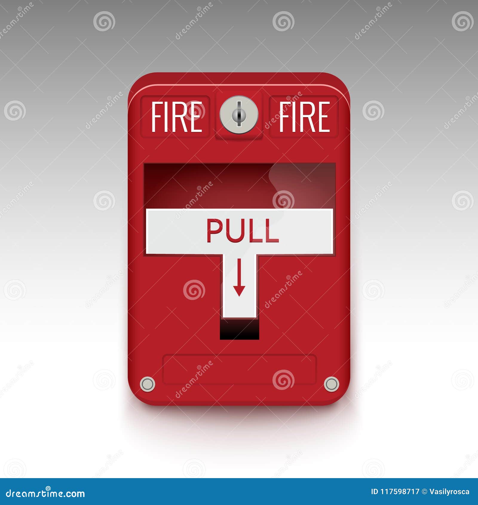 Fire Alarm System. Pull Danger Fire Safety Box Stock Vector ...