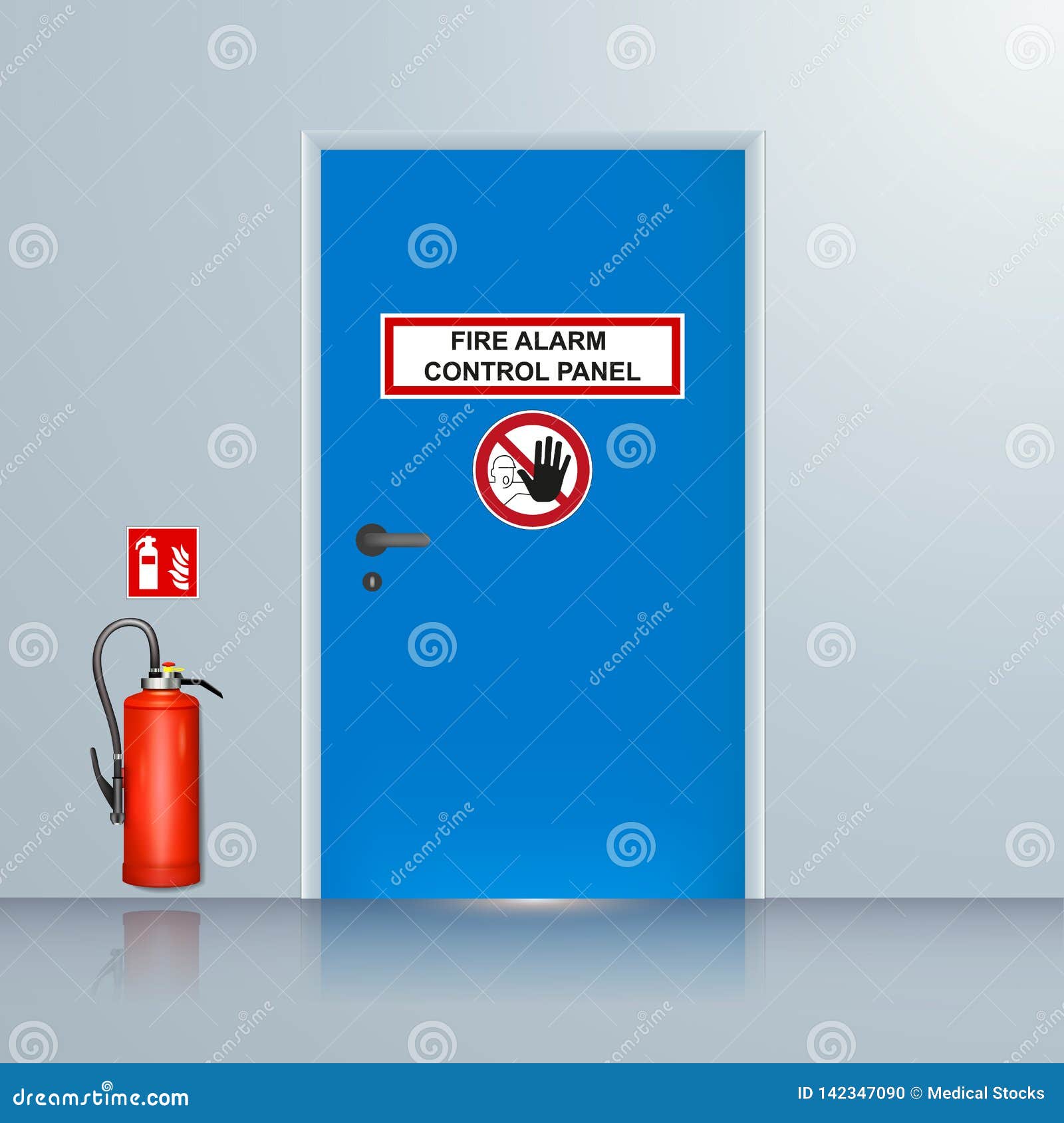 Fire Alarm System Room Vector Illustration Stock Illustration ...