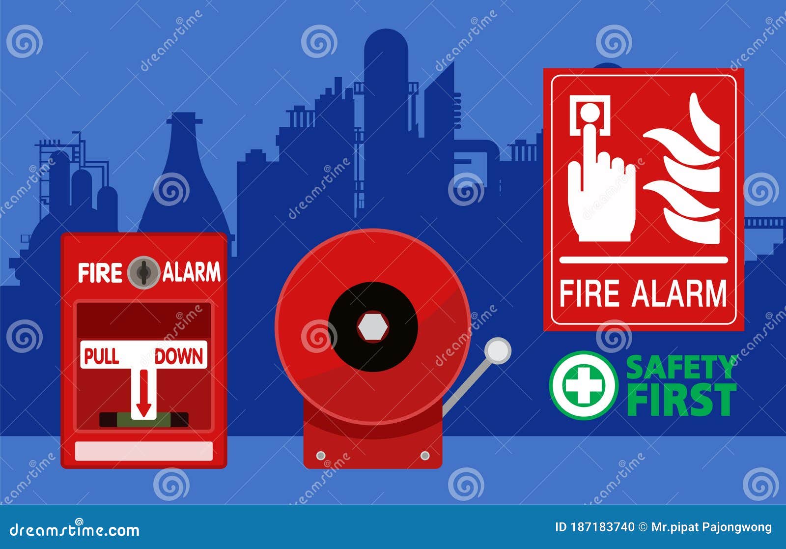 Fire Alarm System, Safety First . Stock Vector - Illustration of house ...