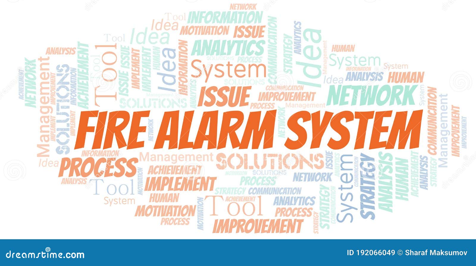 Fire Alarm System Typography Vector Word Cloud. Stock Vector ...