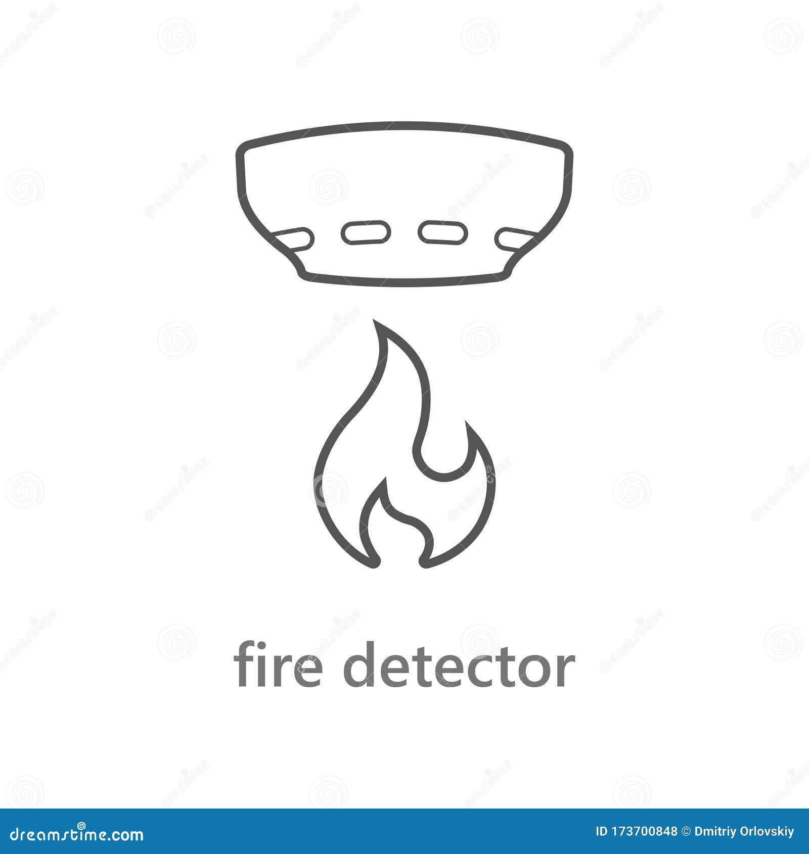 Fire Alarm System Vector Linear Symbol Isolated on White Background ...
