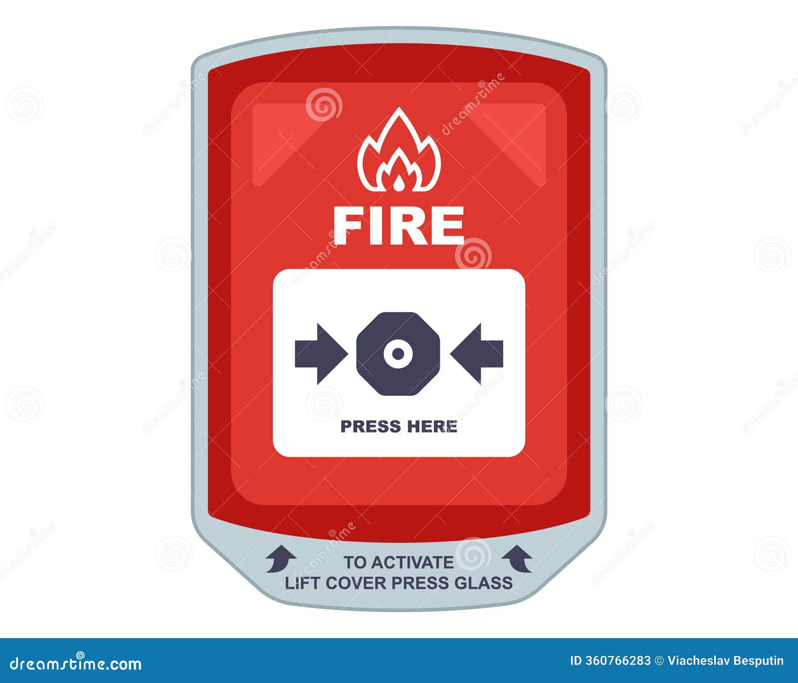Fire Alarm System on Wall for Fire Alarm. Press Button when Fire Stock ...
