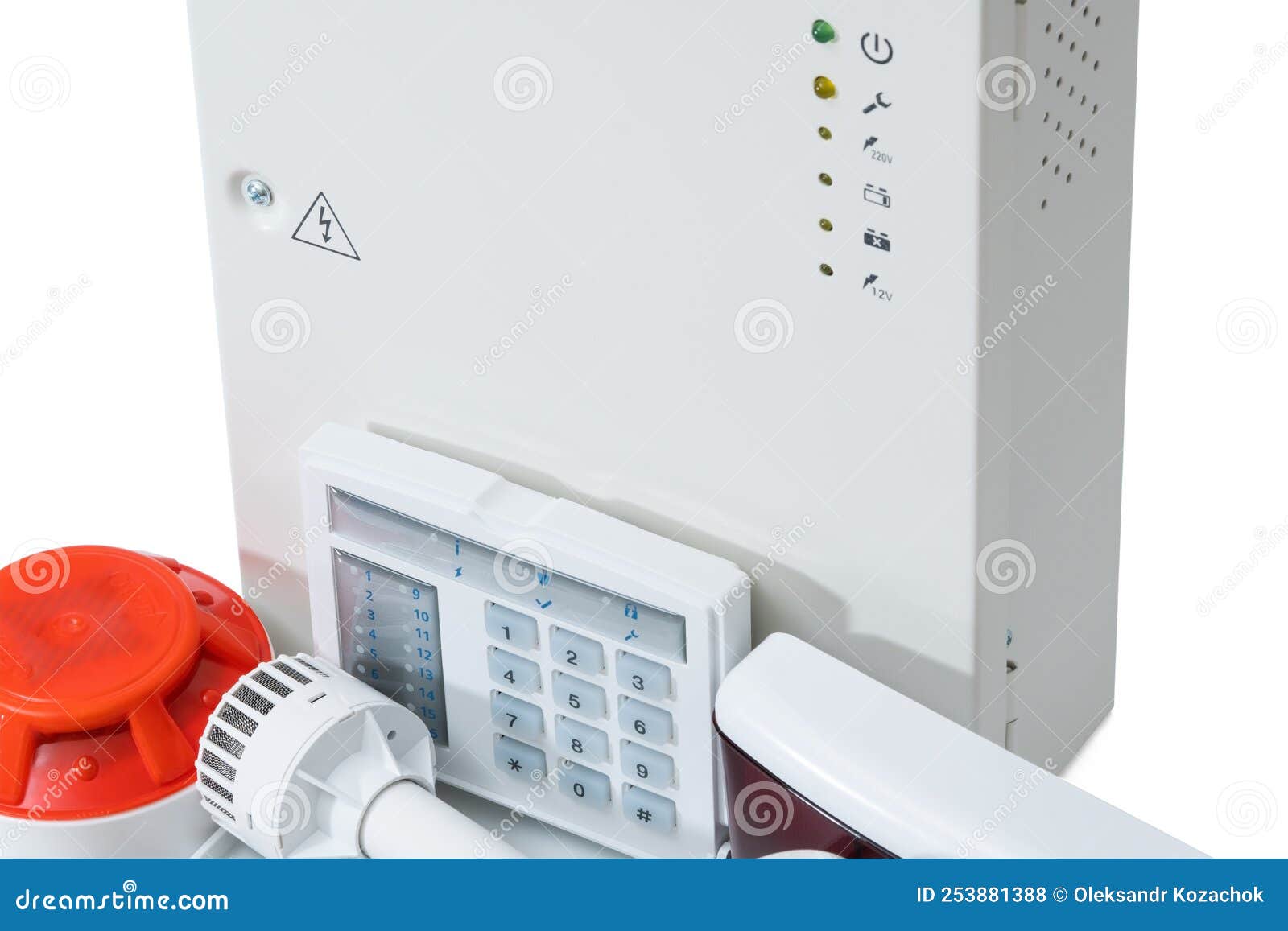 Fire Alarm System on a White Background. Fire Safety for Home. Stock ...