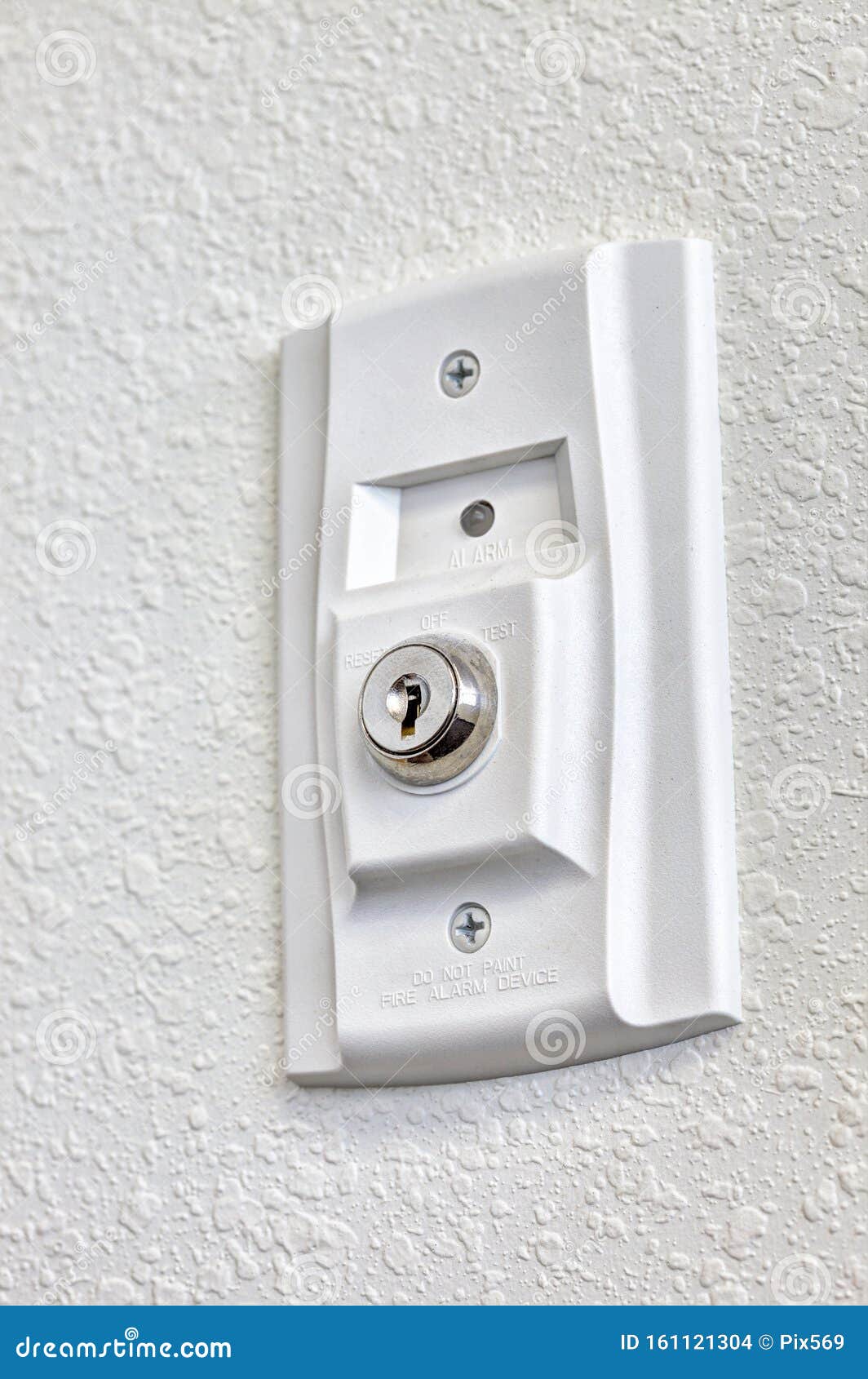 A fire alarm test switch. stock photo. Image of secure - 161121304