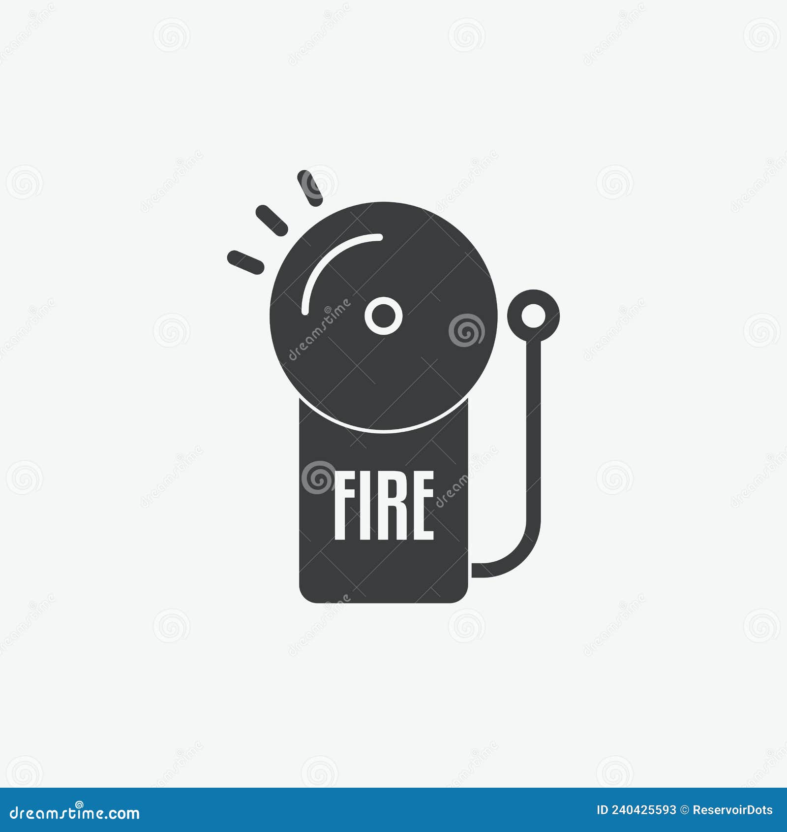 Fire Alarm Vector Icon stock vector. Illustration of detector - 240425593