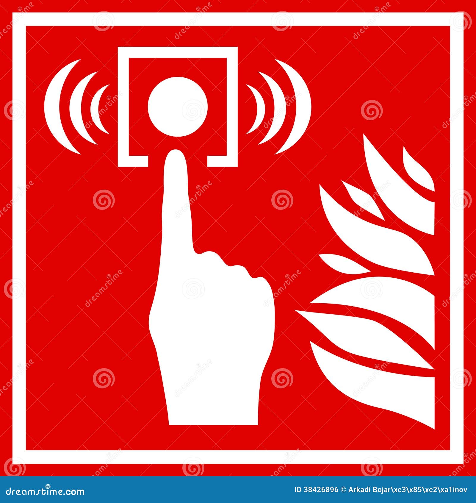 Fire alarm vector sign stock vector. Illustration of banner - 38426896