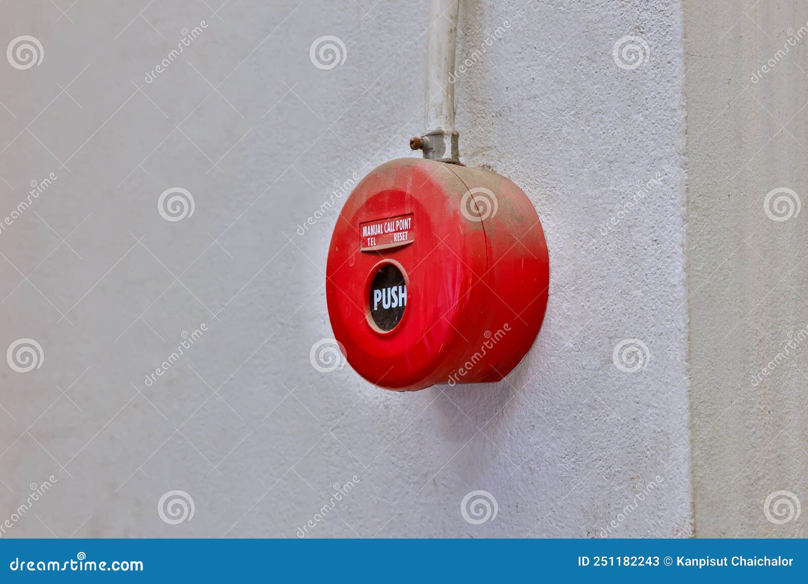 Fire Alarm on the Wall. Emergency of Fire Alarm or Alert or Bell ...