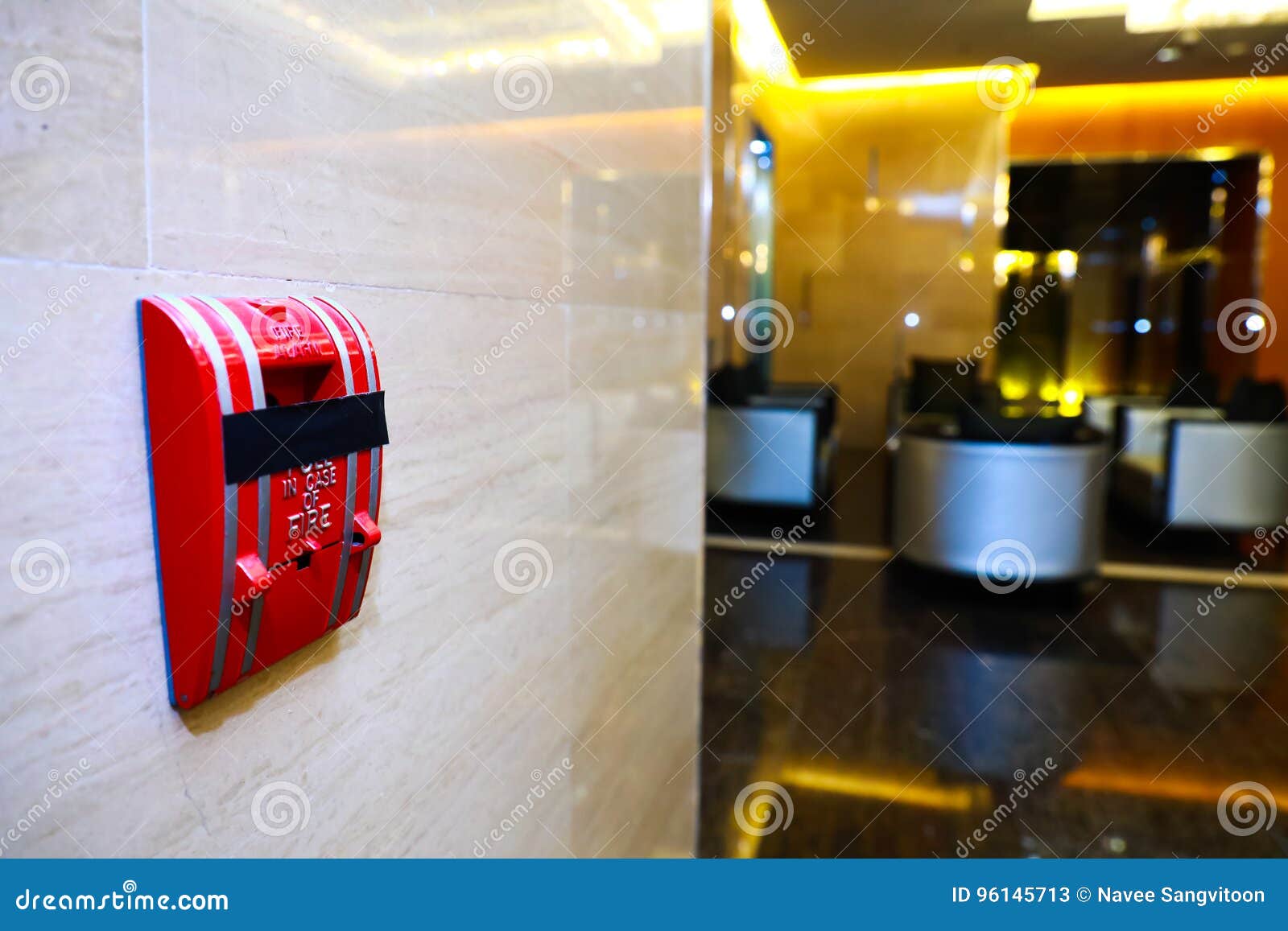 Fire Alarm on the Wall of Hotels Stock Image - Image of safety, prevent ...