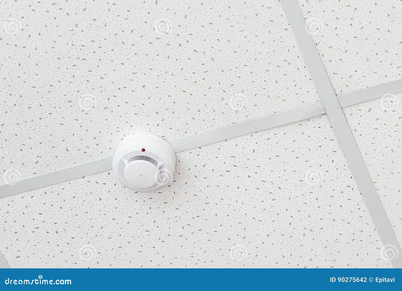 Fire Alarm on a White Ceiling Stock Photo - Image of protect, monoxide ...