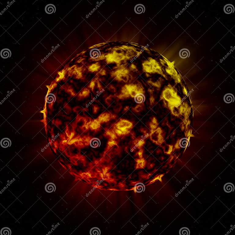 Fire alien planet stock illustration. Illustration of destruction ...