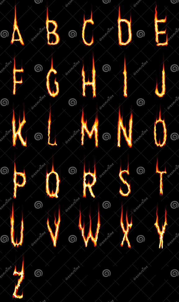 Fire alphabet stock illustration. Illustration of fire - 29169999