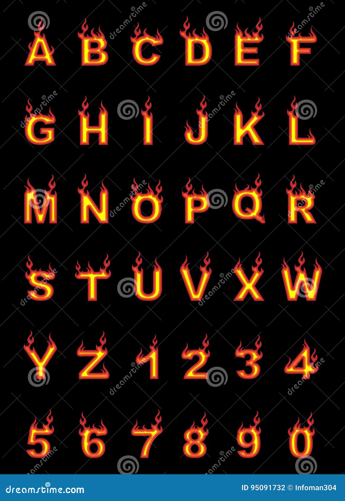 Fire Alphabet Letters